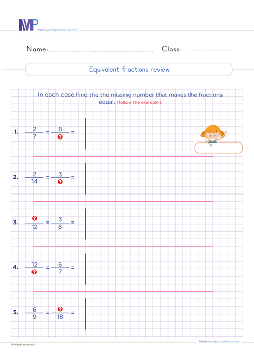Equivalent Fractions Review 6th Grade