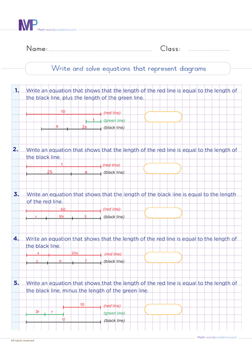 One Variable Equations Worksheets Grade 6