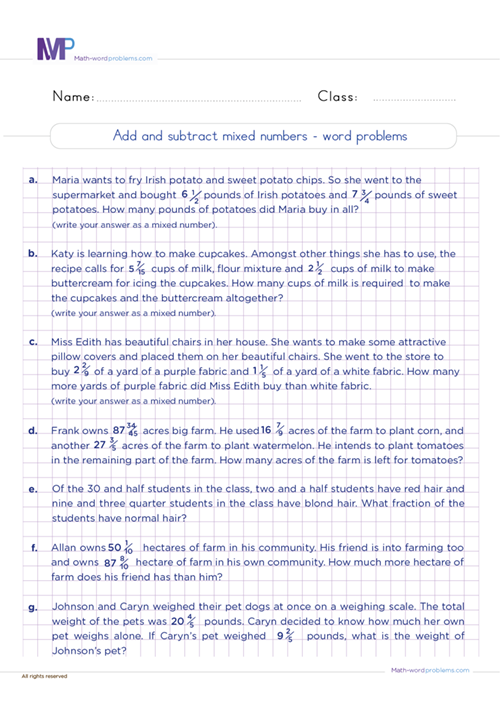 Add And Subtract Fractions Worksheets On 5th Grade