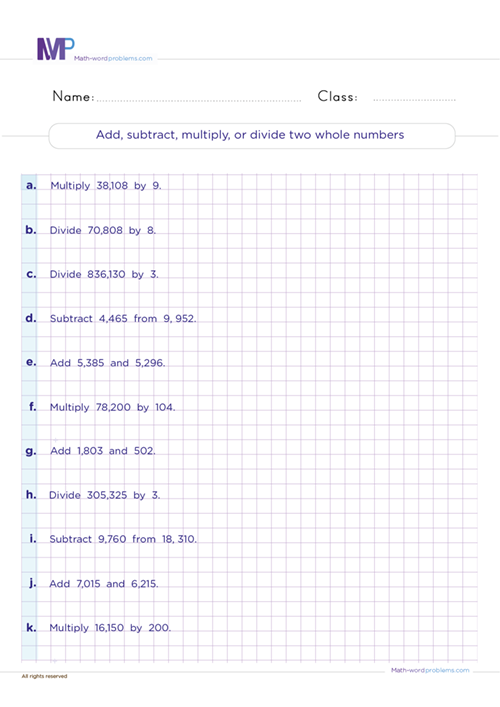 Mixed Operations With Answers Worksheets Grade 5