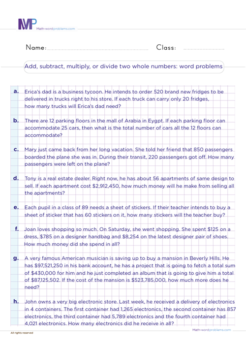 Mixed Operations With Answers Worksheets Grade 5
